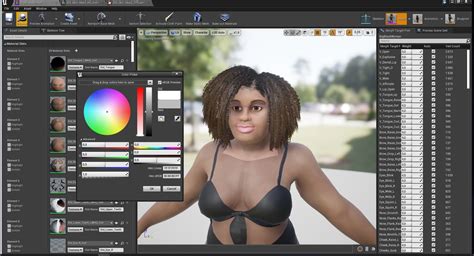 Big Fat Naked African Female Cartoon Black Afro Rigged Woman Low Poly