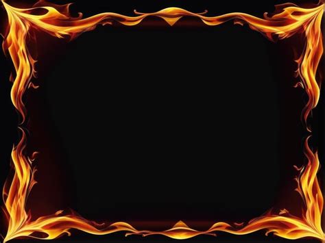 Premium Ai Image Fire Flames Frame On Black Background Closeup Shape