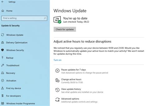 windows update check for and install in windows 10