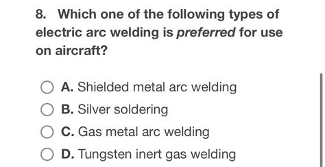 Solved Which One Of The Following Types Of Electric Arc