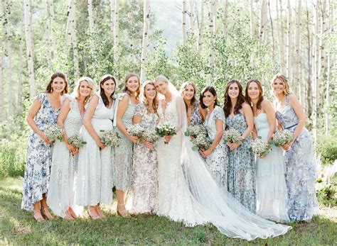 Orange Floral Bridesmaid Dresses