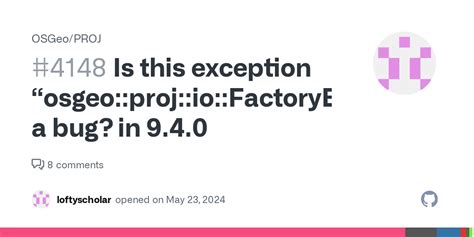 Is This Exception Osgeo Proj Io FactoryException A Bug In