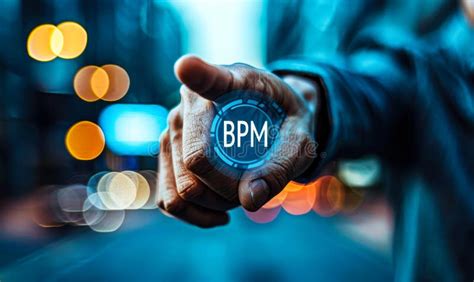 Business Executive Pointing To Bpm Business Process Management Approach To Streamlining And