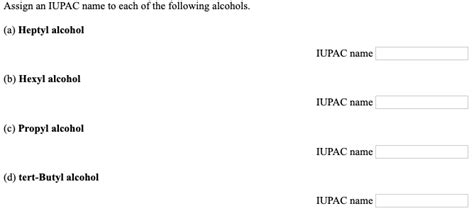 Solved Assign An Iupac Name To Each Of The Following