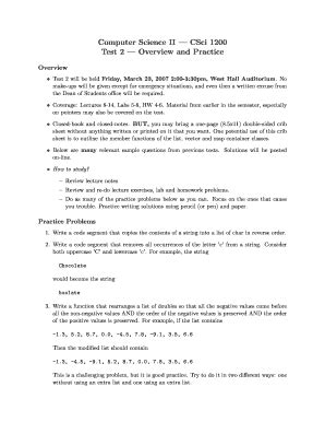 Fillable Online Cs Rpi CSci 1200 Test 2 Computer Science At RPI Cs Rpi Fax Email Print