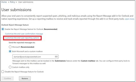 User Submissions In Exchange Online PowerShell Geek