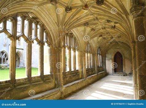 Cloisters Lacock Abbey Wiltshire England Stock Image Image Of