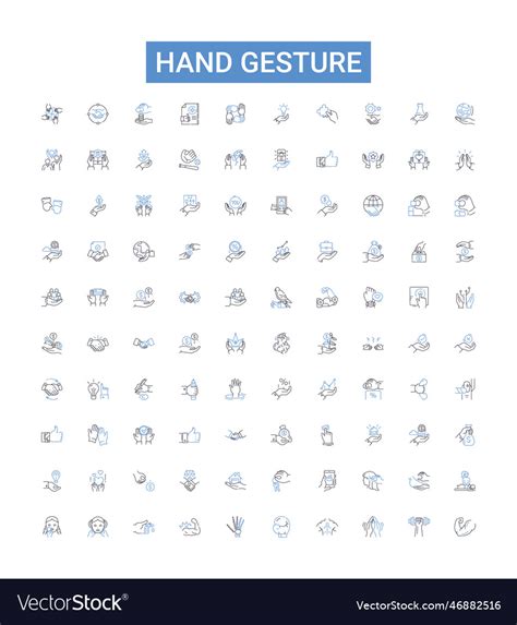 Hand Gesture Outline Icons Collection Royalty Free Vector