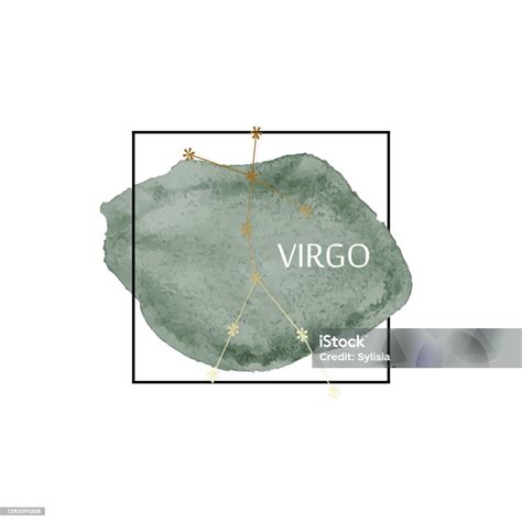 Sternbilder Jungfrau Horoskopliniensymbole Auf Weißem Hintergrund Stock
