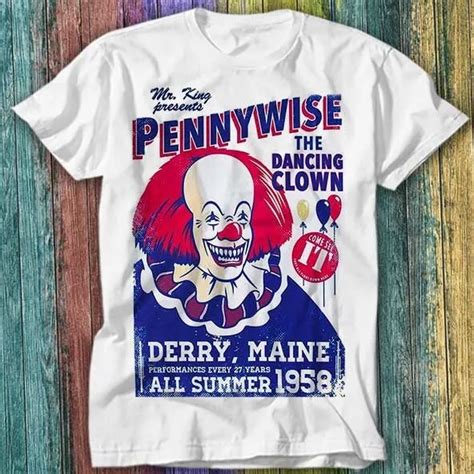 Pennywise The Dancing Clown Stephen Kings It T Shirt Top Tee 337 £670