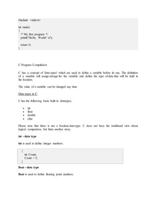 C Notes Diploma Ee Rd Sem DOC Programming Languages Computing