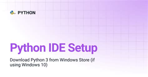 Python Ide Setup Python