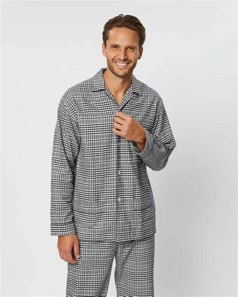 Mens Brushed Cotton Pyjamas Winsford Check Bonsoir Of London