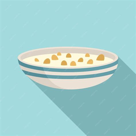Зерновые хлопья с иконкой молока плоская иллюстрация зерновых хлопьев с ...