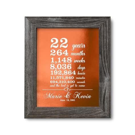Buy Custom Engraved 22nd Anniversary T At Ubuy Australia