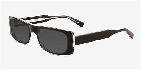 Ernest Rectangle Black Clear Frame Sunglasses For Men Eyebuydirect