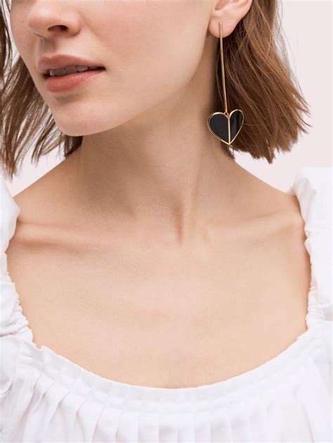 Heritage Spade Linear Earrings Kate Spade New York Heart Shaped