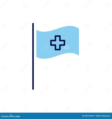 Medical Flag Related Vector Icon. Stock Vector - Illustration of blue ...