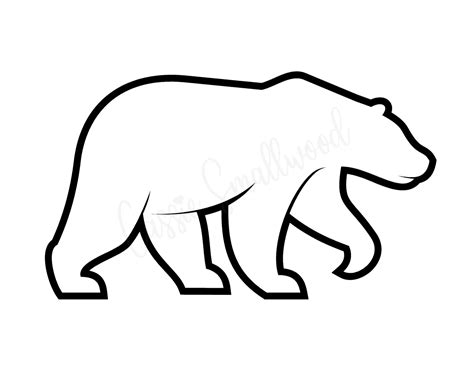 10 Cute Polar Bear Templates Polar Bear Outline Polar Bear Art Bear