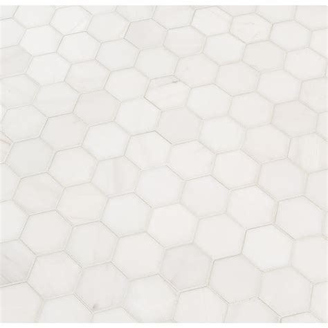Msi Bianco Dolomite Hexagon 1225 In X 1275 In Polished Marble Look