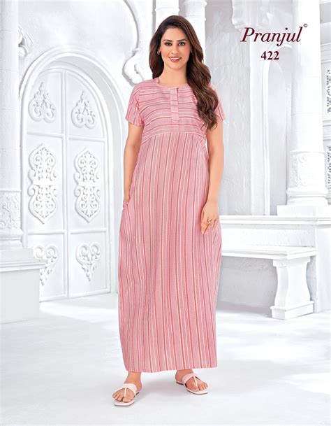 Pranjul Nighty Pure Cotton Pn22 Double U Enterprises