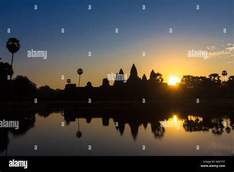 Sunrise At Angkor Wat In Siem Reap Cambodia Which Is A World Heritage