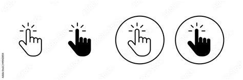 Hand Cursor Icons Set Cursor Sign And Symbol Hand Cursor Icon Clik Stock Vector Adobe Stock