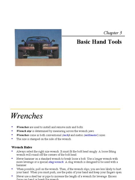 Basic Hand Tools For Automotive Repair Pdf Equipment Manufactured