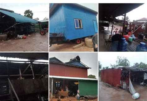 ផ្ទះពលរដ្ឋ៦ខ្នងនៅក្នុងស្រុកចំនួន៣រងការខូចខាតដោយភ្លៀង ធ្លាក់ លាយឡំ នឹង ខ្យល់ កន្រ្តាក់