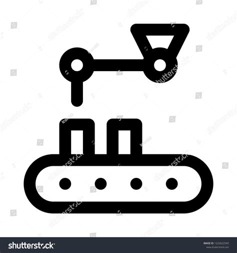 Robotic Assembly Conveyor Line Stock Vector Royalty Free 1222622545