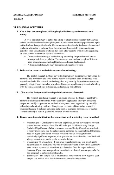 Lm4 Research Methods Andrea R Alejandrino Research Methods Bsee 3a