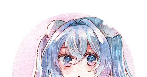 一次創作 丸型水彩紙で描いた水彩絵 空鳥ひよののイラスト Pixiv