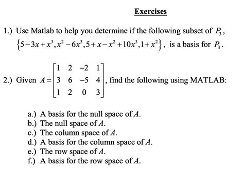 solved exercises 1 use matlab to help you determine if the