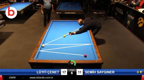 3 Cushion Billiards Semİh Sayginer Vs LÜtfİ Çenet Fİnal16 Inn 40 Point