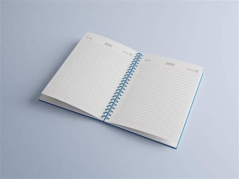 Premium Psd Realistic Spiral Notebook Mockup