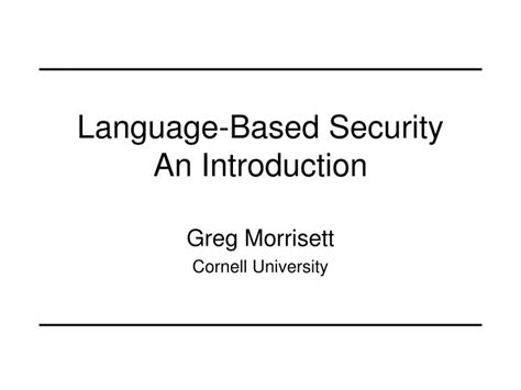 Ppt Language Based Security Principles And Design Patterns Powerpoint