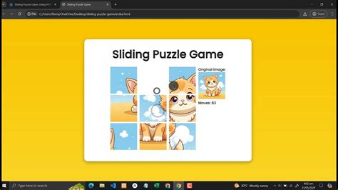 sliding puzzle game using html css and javascript with source code youtube