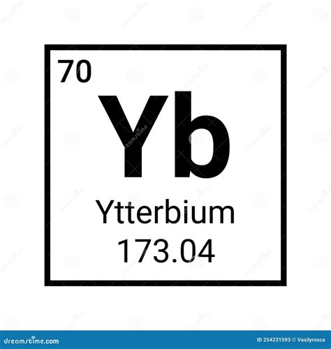 Ytterbium Chemistry Periodic Table Sign Illustration Atomic Symbol