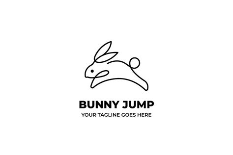 Monoline Rabbit Jump Logo Template Graphic By Mightyfire · Creative Fabrica