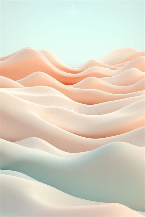 Smooth Flowing Curves Of Soft Beige Pastel Hues On Undulating Surface