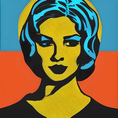 Beautiful Woman Silhouette Vintage Pop Art Bright Art Print Intricate
