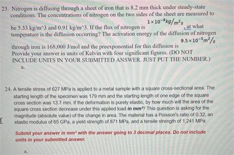 Solved 2 At What 23 Nitrogen Is Diffusing Through A Sheet
