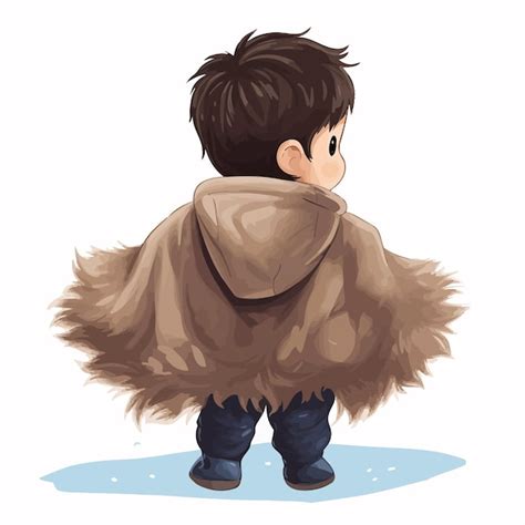 소년 캐릭터 일러스트레이션 프리미엄 벡터