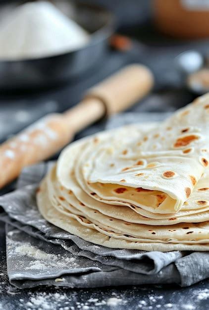 Homemade Flour Tortillas Premium Ai Generated Image