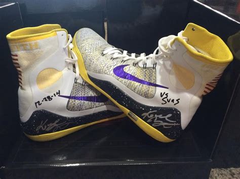 Pair Of 2 Kobe Bryant Signed Game Used Nike Basketball Shoes 11