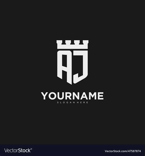 Initials Aj Logo Monogram With Shield Royalty Free Vector