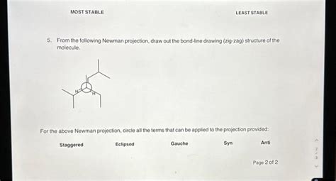 Solved 5 From The Following Newman Projection Draw Out The