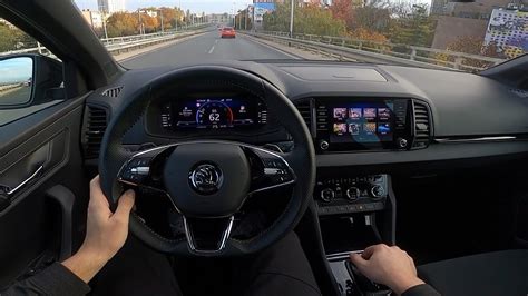 2022 Skoda Karoq SportLine 1 5 TSI 150 HP POV Test Ride Exterior
