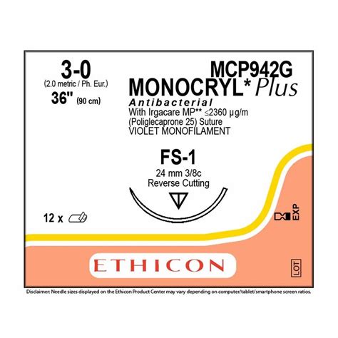 Undyed Absorbable Monocryl Plus Antibacterial Suture Packaging Type