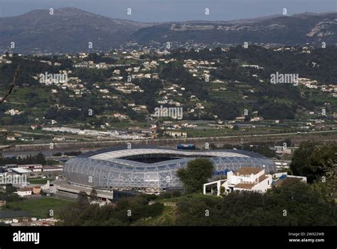 Nice France Mar 20 2024 Nice Football Club Stadium Distant View